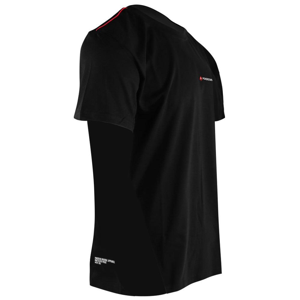 POKERSTARS RED THREAD BLACK T-SHIRT.